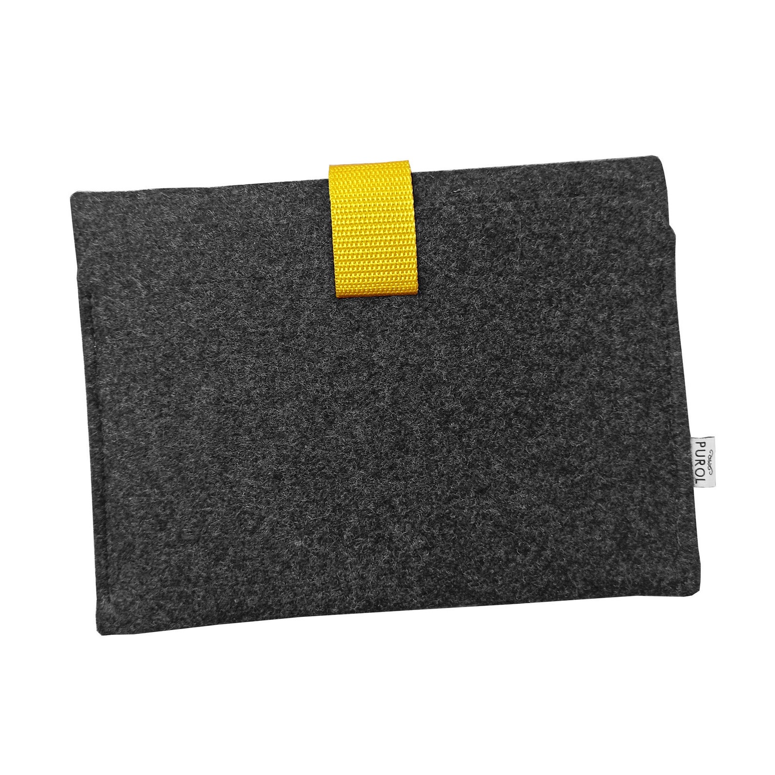 IPad Felt Sleeve Tablet Case Dark Grey Felt Yellow Buckle All Sizes ...