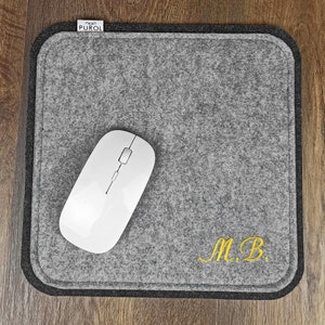 PERSONALISED MOUSE PAD Felt Mouse Pad With Embroided Monogram Name or ...