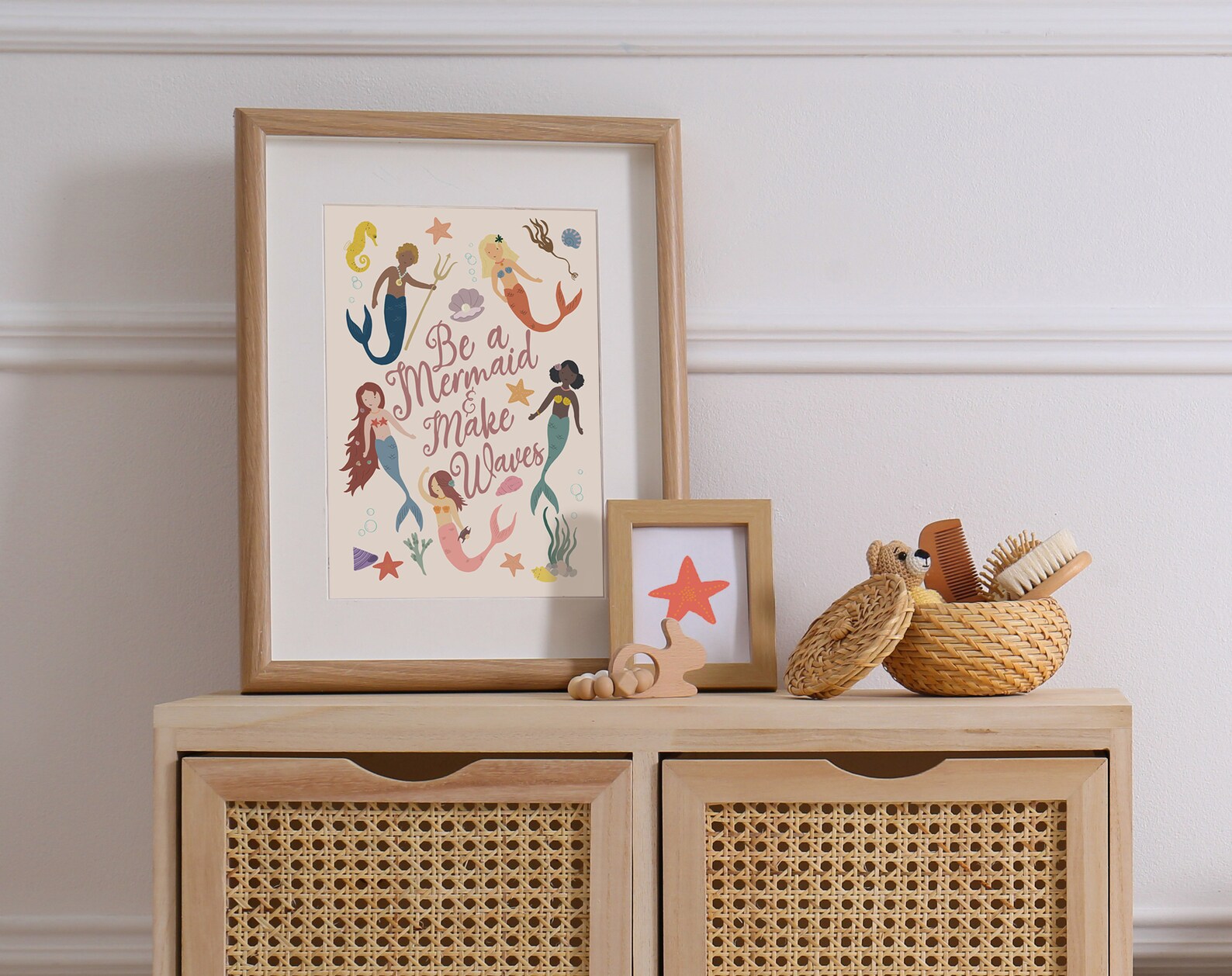 Be a Mermaid and Make Waves Poster Children's Wall Art - Etsy