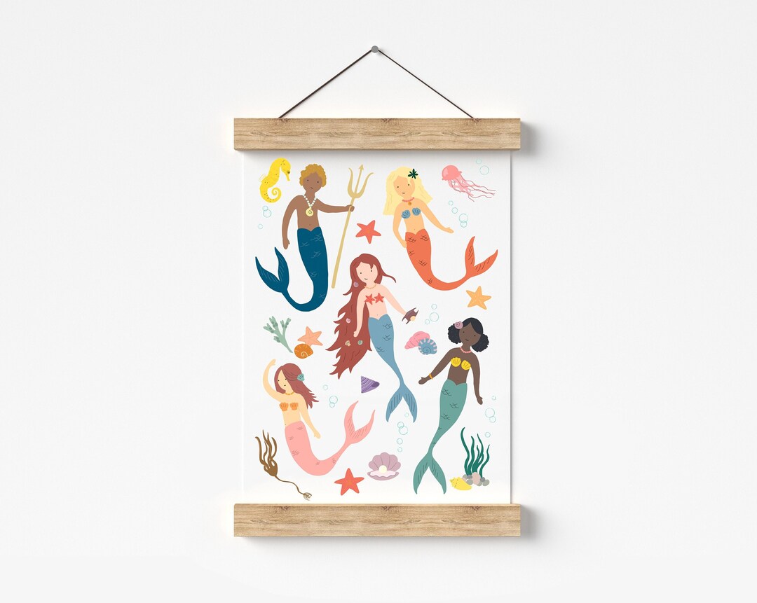 Mermaids Poster, Children's Wall Art, Kid's Wall Decor, Nursery Print ...