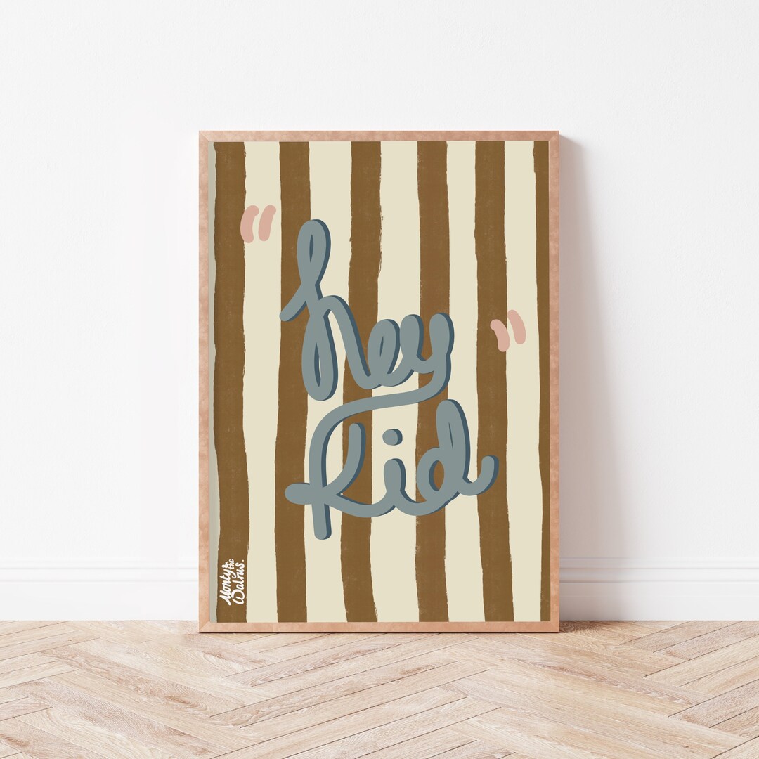Hey Kid Poster, Kid's Print, Candy Stripes, Stripes, Children’s Wall ...