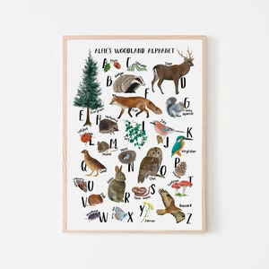 UK Woodland Alphabet Poster, ABC Poster, Abc Wall Art, Wall Decor ...
