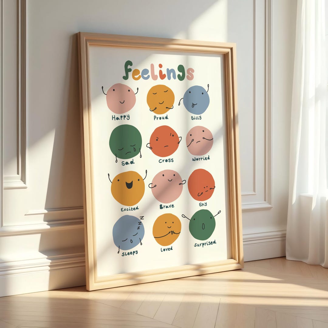 Colourful Kids Feelings Poster, Playroom Decor, Educational Print - Etsy