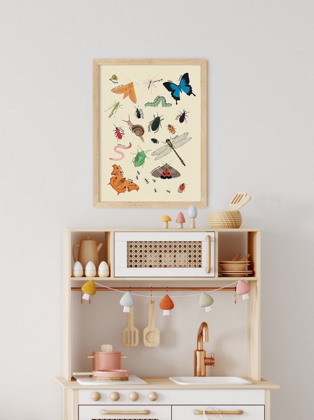 Bug Print, Insect Poster, Creepy Crawlies Poster, Childrens Print, Wall ...