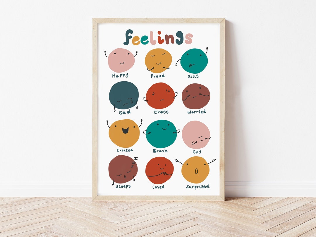 Colourful Kids Feelings Print, Emotions Poster, Educational Poster ...