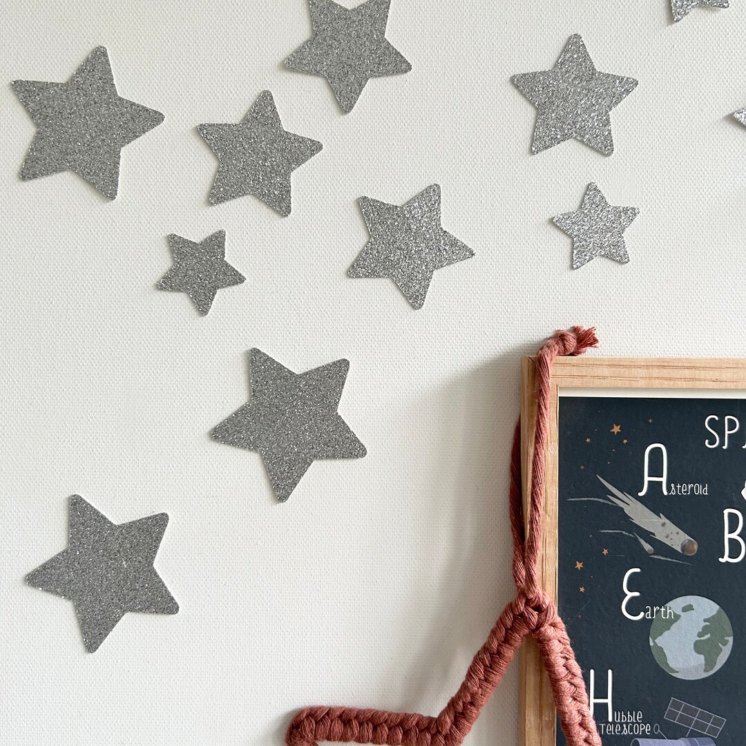 Glitter Wall Stars, Star Wall Decoration, Children’s Bedroom Decor, Kid ...