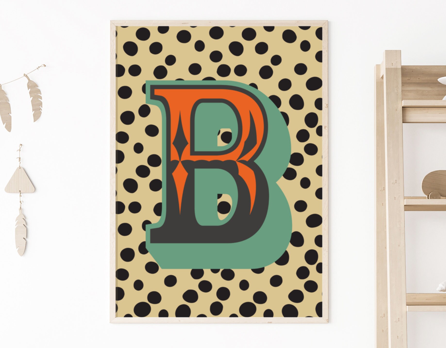Spotty Background Alphabet Circus Letter Print Kid's Wall - Etsy