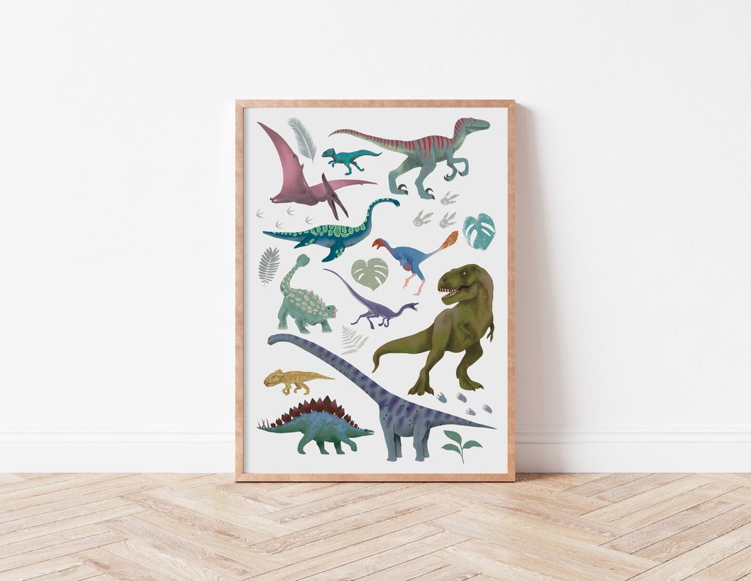 Dinosaur Poster, Children's Wall Art, Kid's Wall Decor, Nursery Print ...