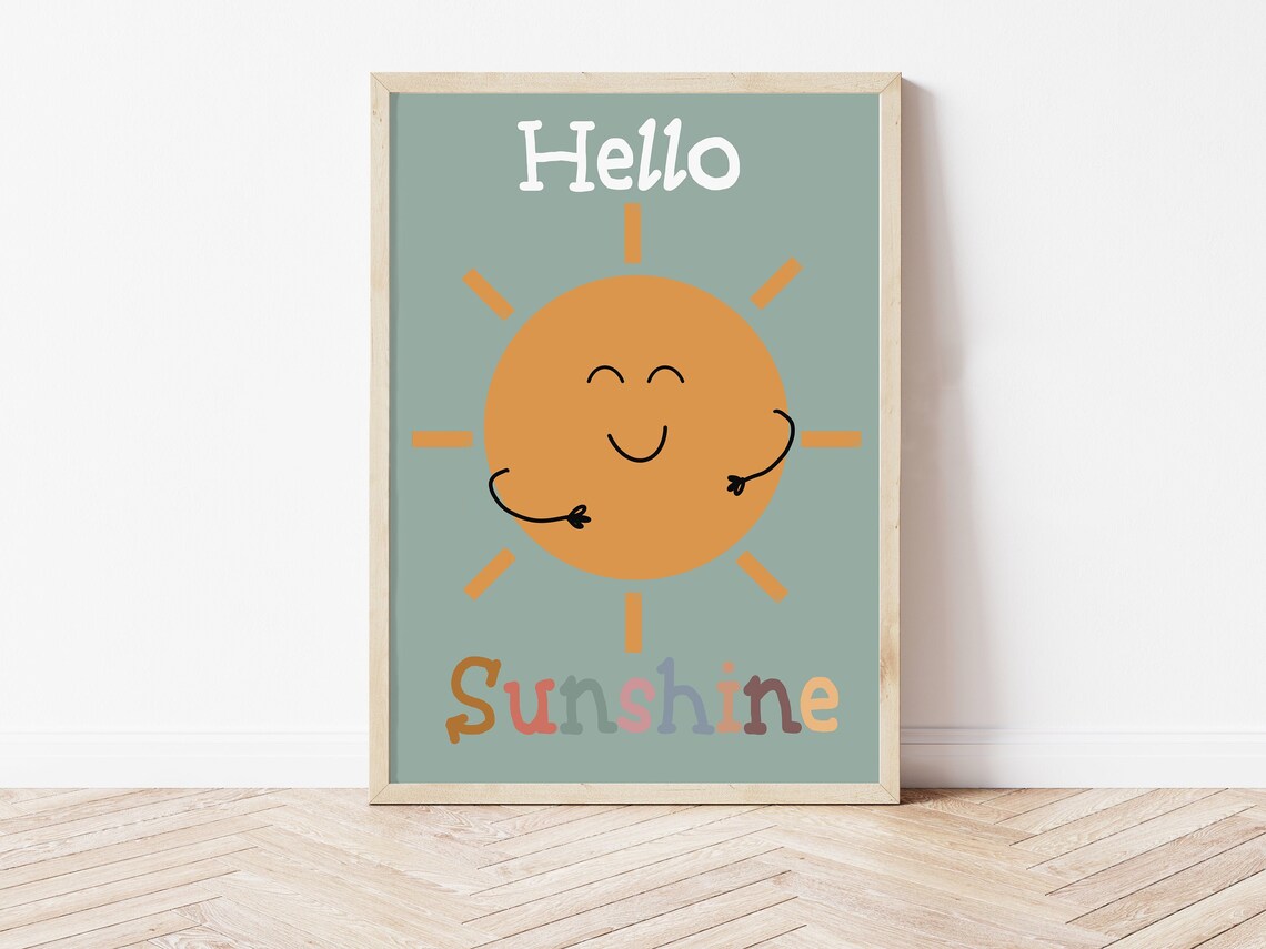 Hola Sol Arte de pared Impresión infantil Decoración de | Etsy