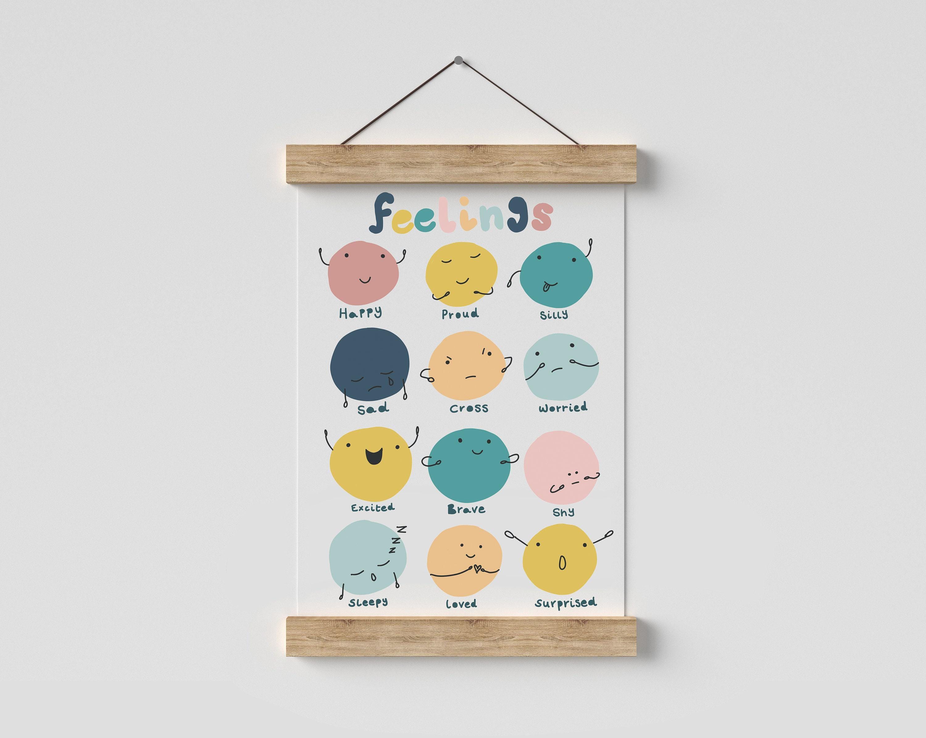 Colourful Kids Feelings Poster, Playroom Decor, Educational Print - Etsy
