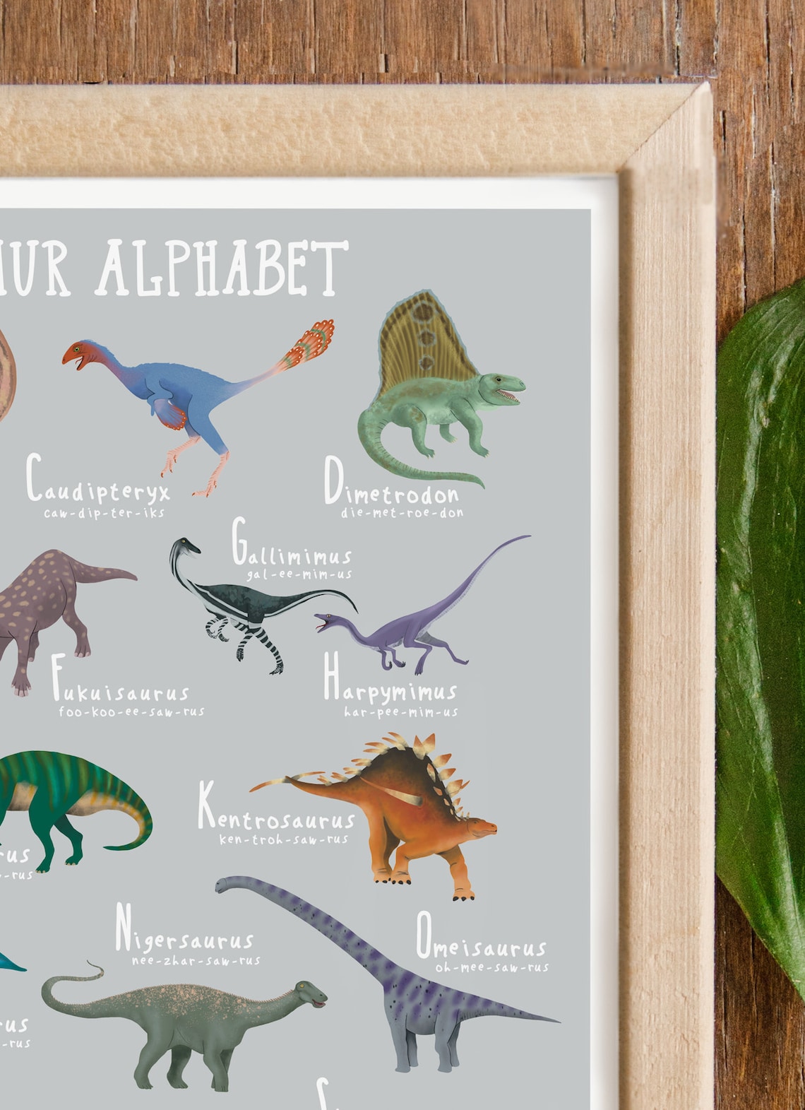 Dinosaur Wall Art ABC Poster Children's Print Gift for - Etsy