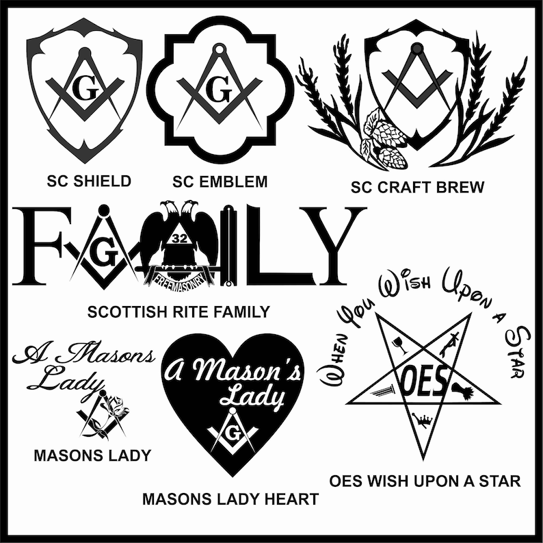 Masonic Decals Freemason, Scottish Rite, Shrine, York Rite, and OES ...