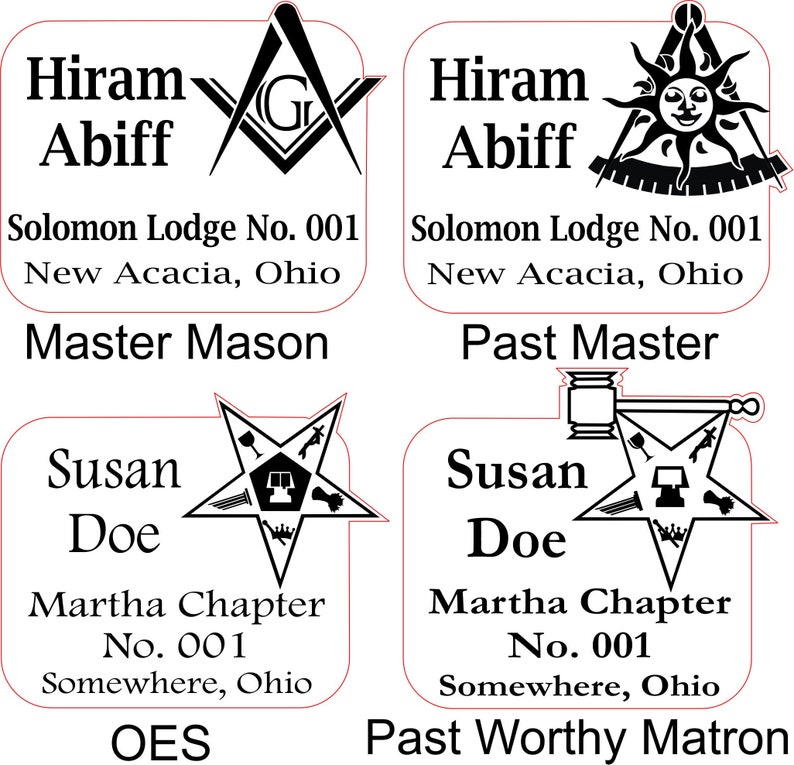 Masonic and Appendant Body Name Badges Customizable With Triple ...