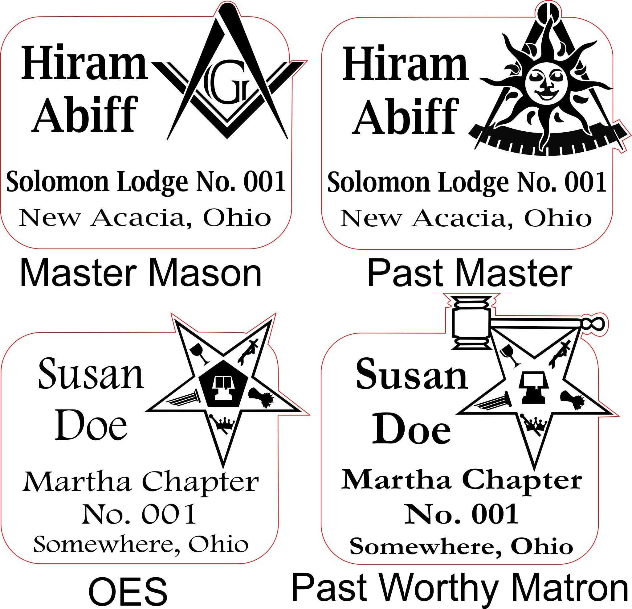 Masonic and Appendant Body Name Badges Customizable With Triple ...