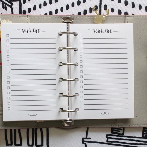 Printed POCKET PM Small Size Wish List Planner Inserts - Etsy