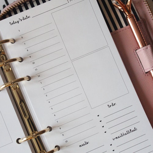 Personal Size DAILY PLANNER Printable Planner Inserts Daily - Etsy