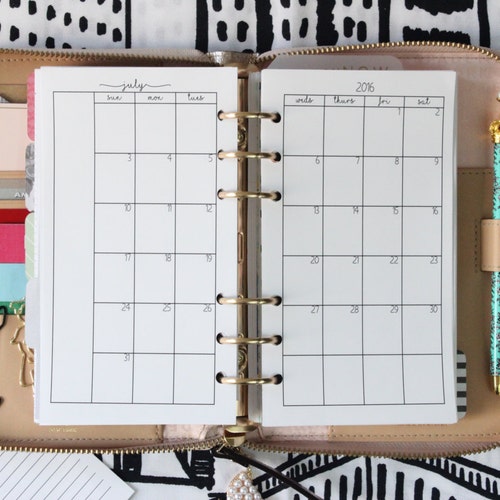Printed Pocket Size Day on One Page Planner Inserts 30 | Etsy