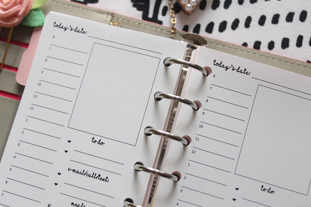 Printed POCKET PM Small Size Daily Planner Inserts Day on 1 Page - Etsy