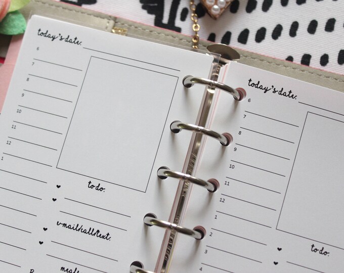 Printed | POCKET PM Small Size | Daily Planner Inserts - Day on 1 Page ...