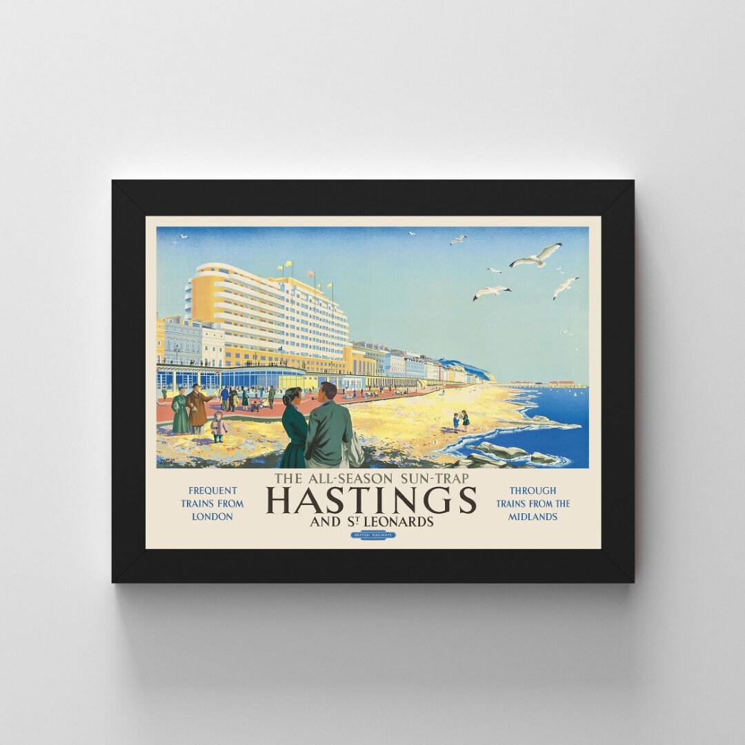 Framed Hastings & St Leonards British Railways Travel Poster Print A3 ...