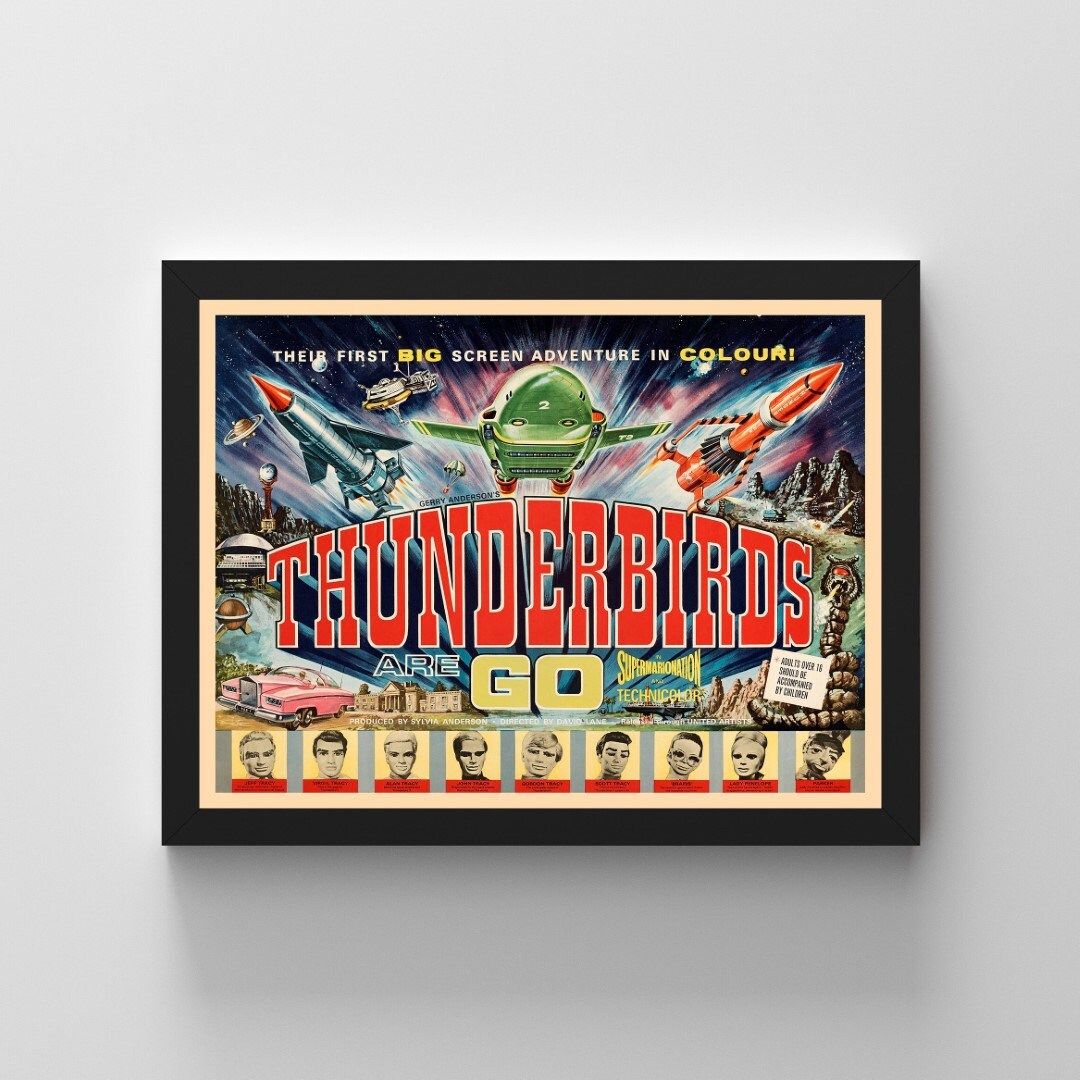 Framed Thunderbirds Are Go Film / Movie Poster Print A3 Size Mounted in ...