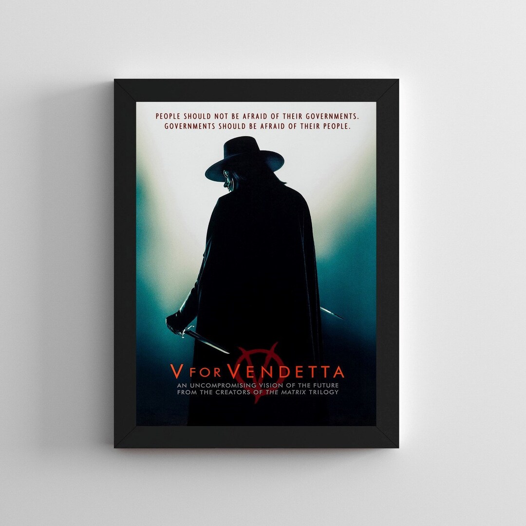 Framed V for Vendetta Film / Movie Poster Print A3 Size Mounted in A ...