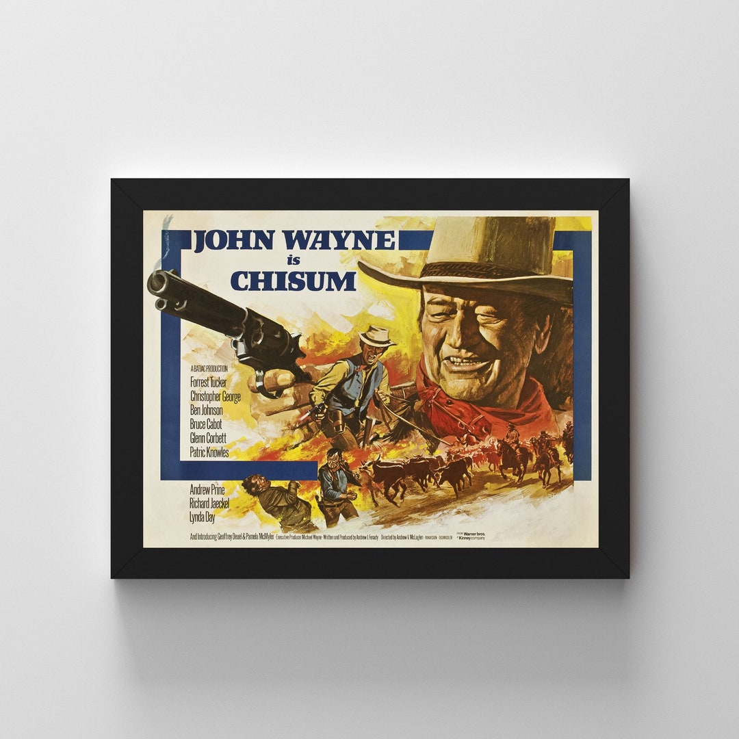 Framed John Wayne 'chisum' Movie Poster Print - A3 Size - Etsy UK