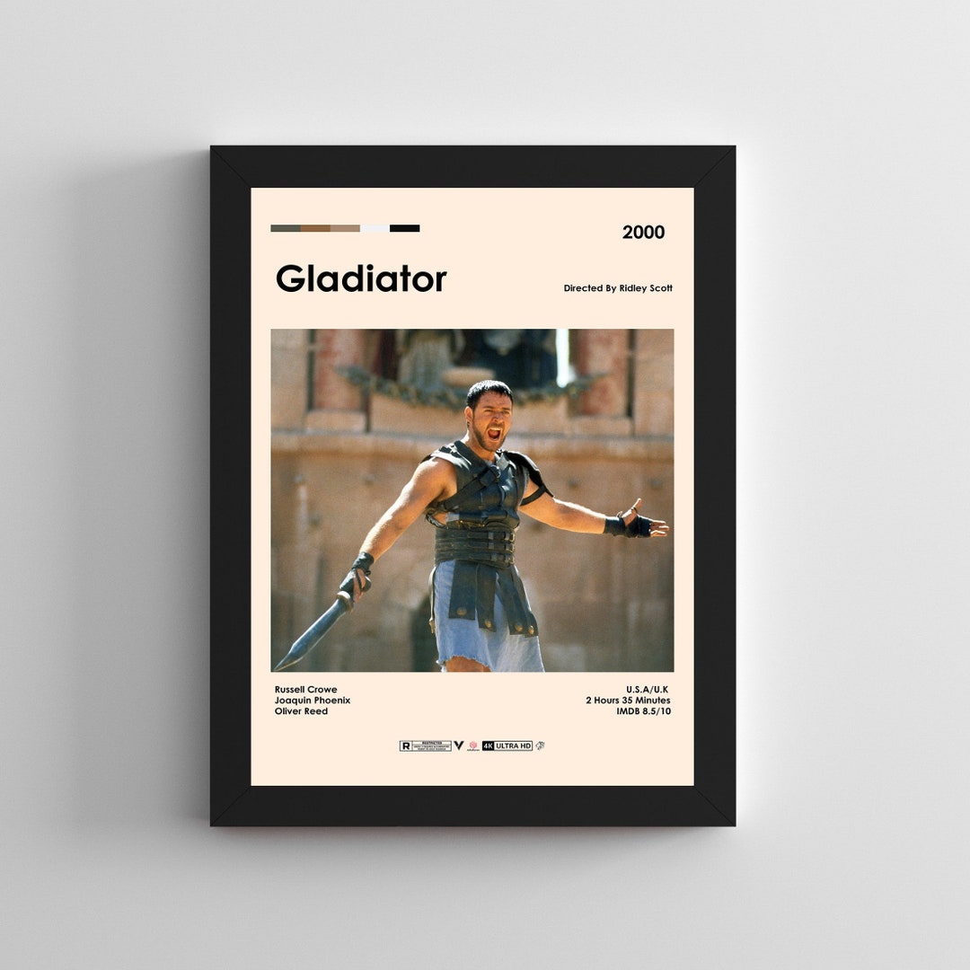 Framed Gladiator 2000 Russell Crowe Film / Movie Poster Art Print A3 ...