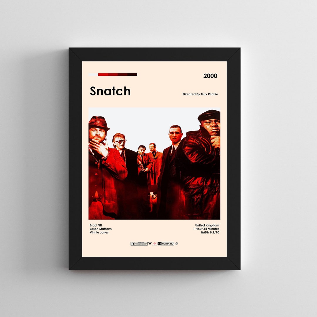 Framed Snatch 2000 Jason Statham Cult Crime Film / Movie Poster Art ...