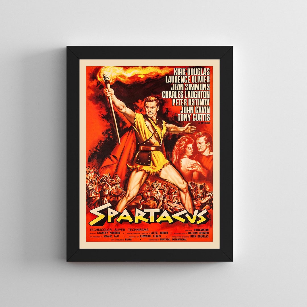 Framed Spartacus Kirk Douglas Film / Movie Poster Print A3 Size Mounted ...