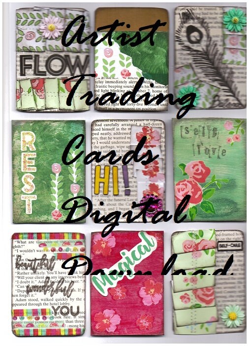 Mixed Media / ATC / Artist Trading Cards / Digital Download / Ephemera ...