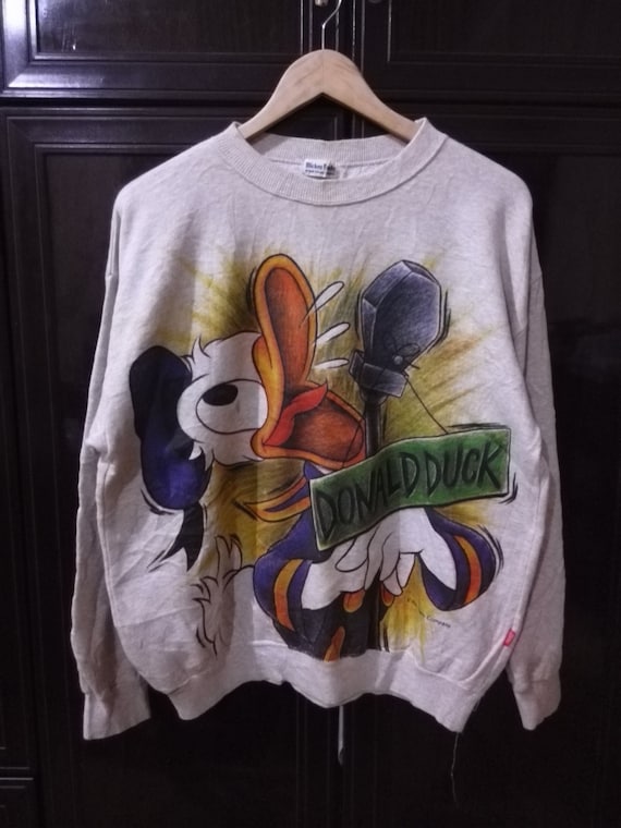 Vintage 90s Donald Duck Walt Disney Cartoon Sweatshir… - Gem