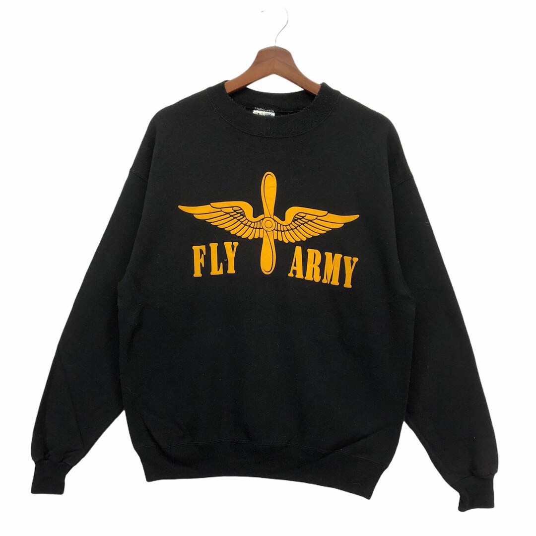 Vintage 90s Fly Army Military Pilot Army Aviation Us Army Crewneck ...