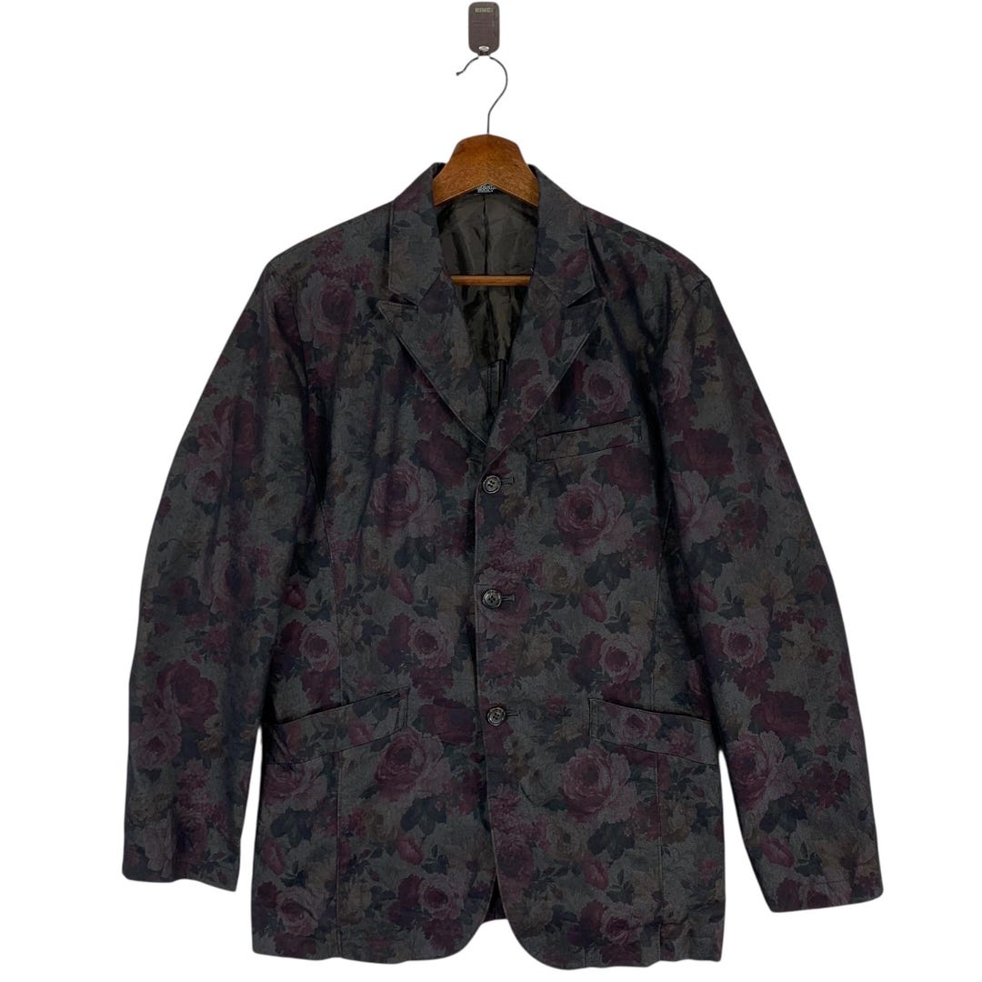 Vintage Tornado Mart Flower Monogram Button-down Jacket Outerwear. - Etsy