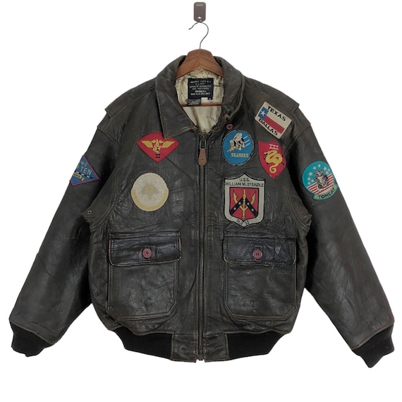 Vintage Avirex Type G-1 Us Navy Leather Bomber Jacket - Gem