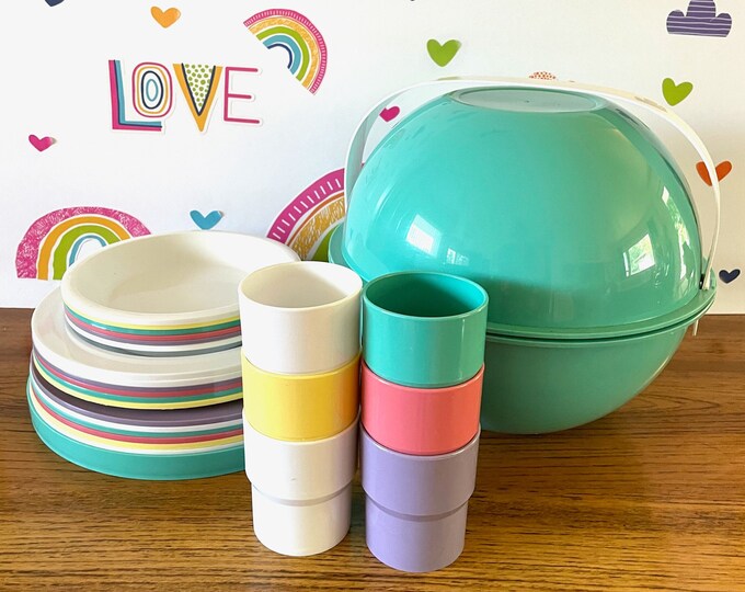 Complete Ingrid Party Ball Picnic Set, Rainbow Picnic Dining Set, Mid ...