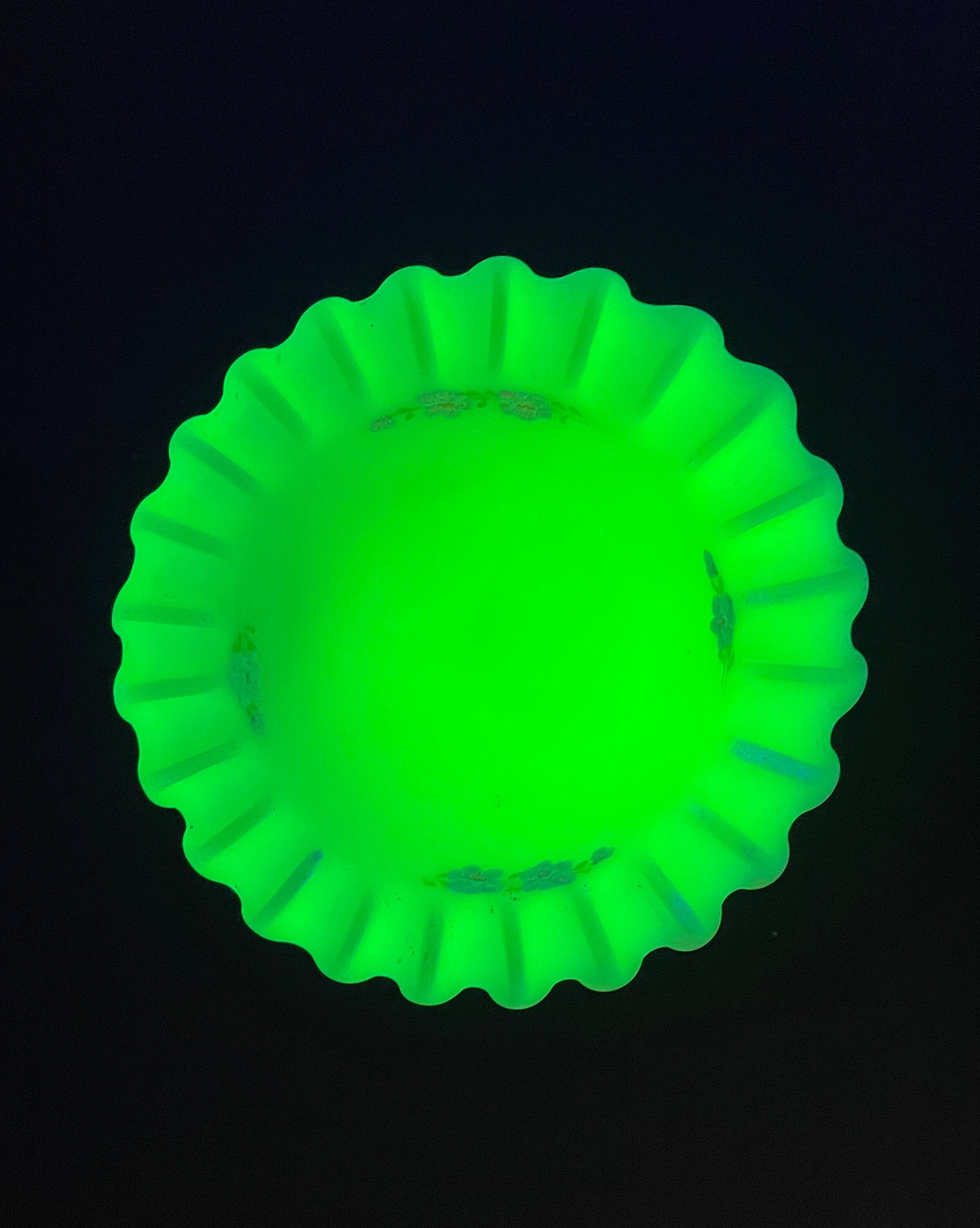 Hand Painted Fenton Custard Glass Round Compote Satin Custard - Etsy