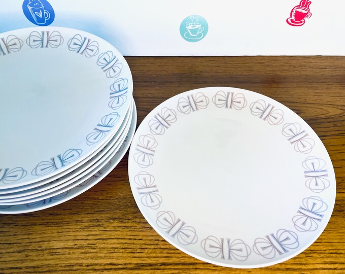 7 Franciscan Merry Go Round Luncheon Plates, Mid Century Modern Salad ...