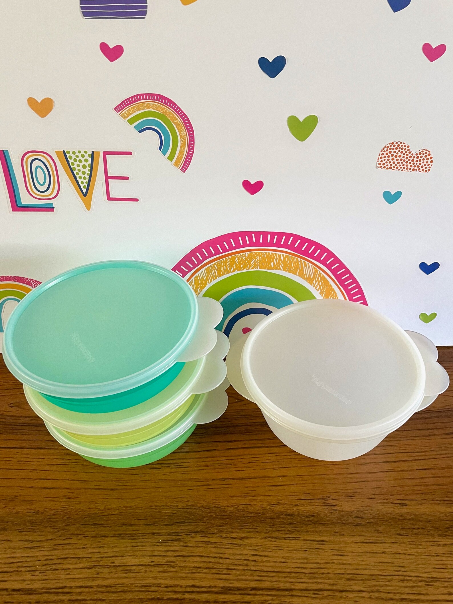 4 Tupperware Crystalwave Bowls Pastel Tupperware Cereal | Etsy