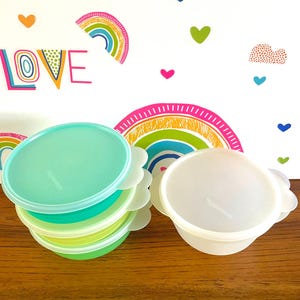4 Tupperware Crystalwave Bowls, Pastel Tupperware Cereal Bowls ...