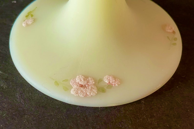 Hand Painted Fenton Custard Glass Round Compote Satin Custard - Etsy