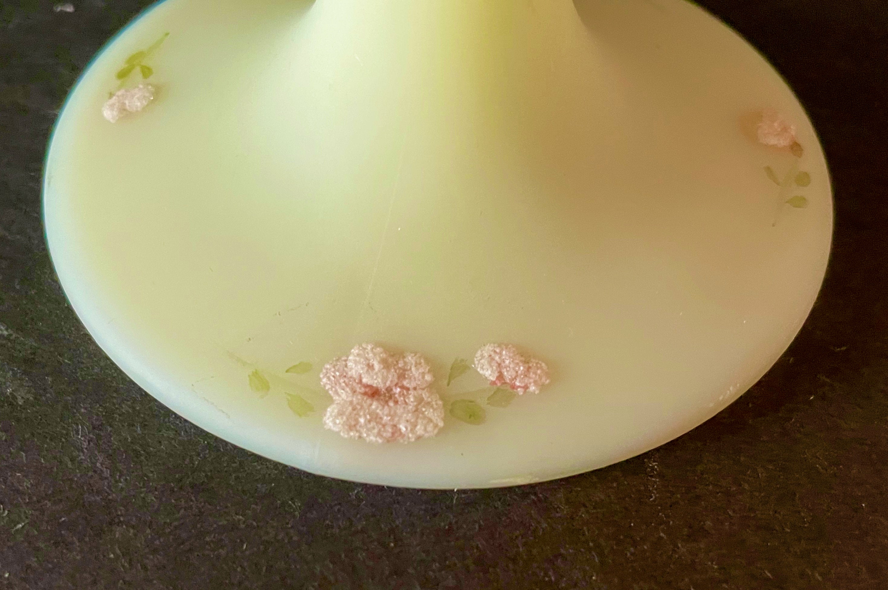 Hand Painted Fenton Custard Glass Round Compote Satin Custard - Etsy