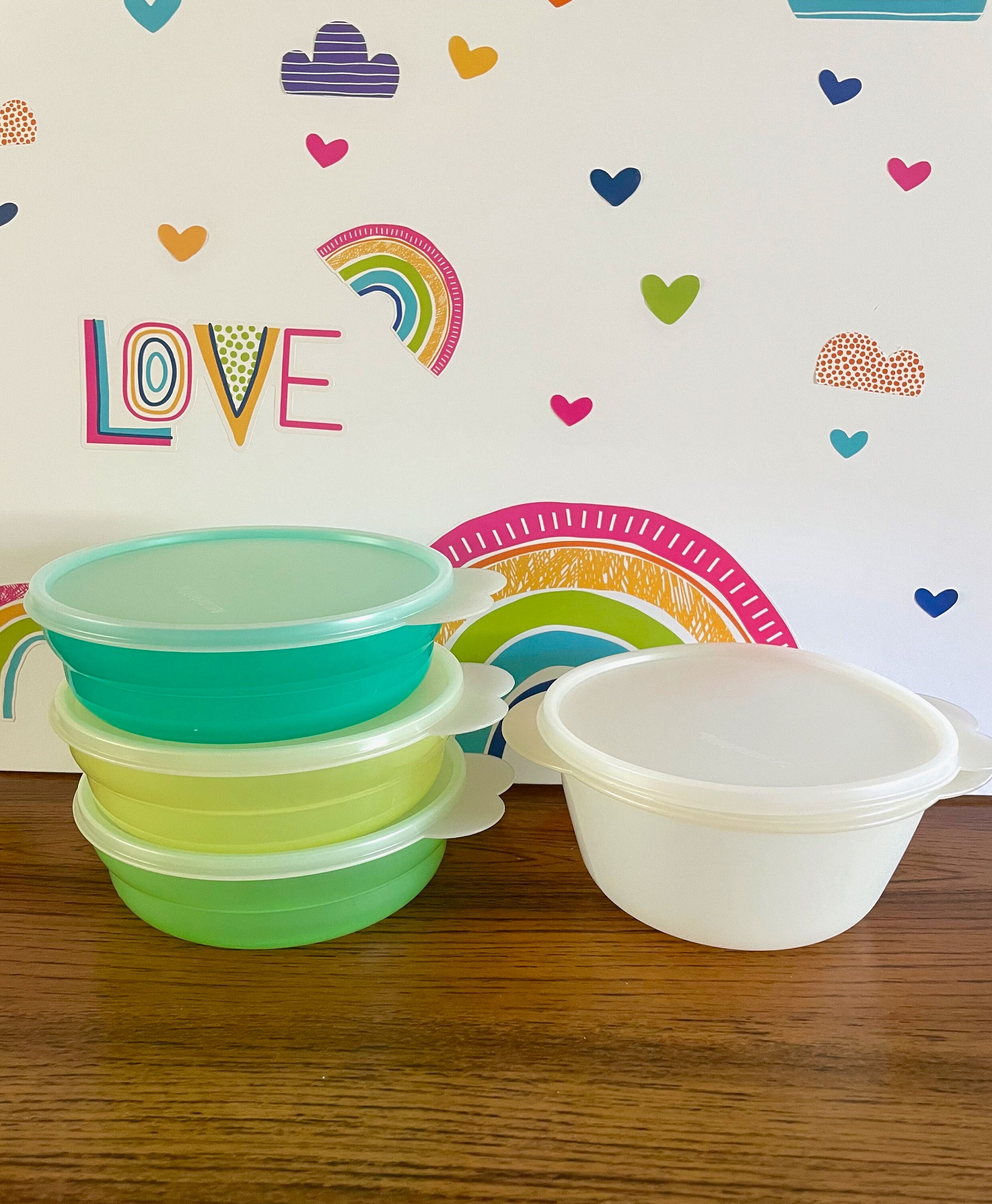 4 Tupperware Crystalwave Bowls Pastel Tupperware Cereal - Etsy