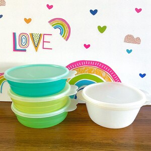 4 Tupperware Crystalwave Bowls, Pastel Tupperware Cereal Bowls ...