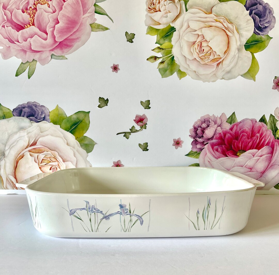 Large Corning Shadow Iris Rectangular Roaster, Corelle Shadow Iris ...