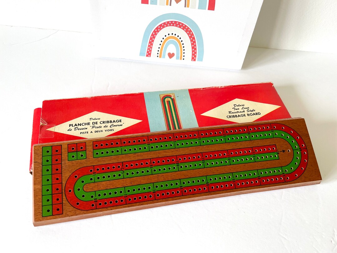 Valurite Wooden Cribbage Board, Racetrack Style Cribbage Board ...