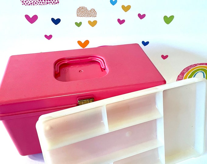 Pink Wil-hold Sewing Box, 1960s Pink Sewing Box, Large Pink Craft Box ...