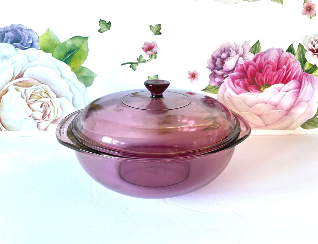 Cranberry Pyrex 024 Casserole, Pyrex Originals Cranberry 2 Quart ...