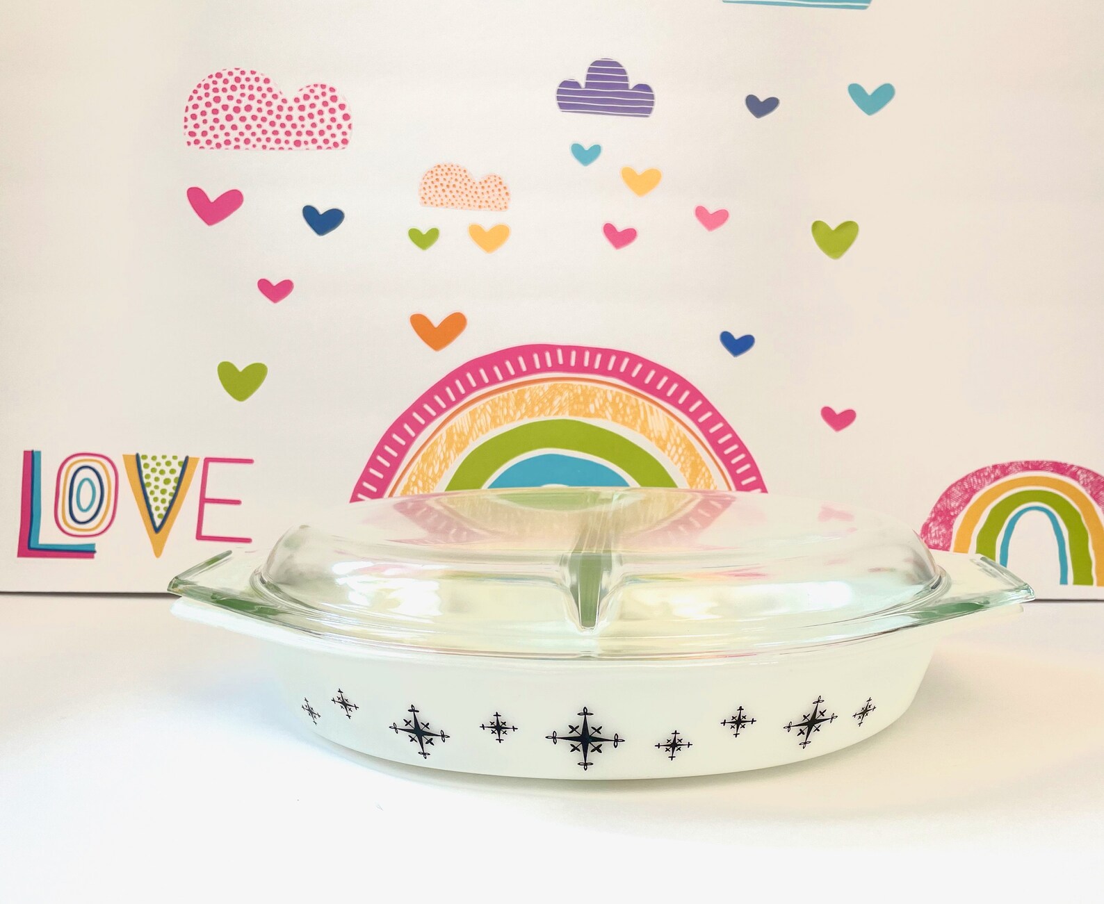 Pyrex Compass Snack Server Dish Pyrex Compass Divided Baking - Etsy