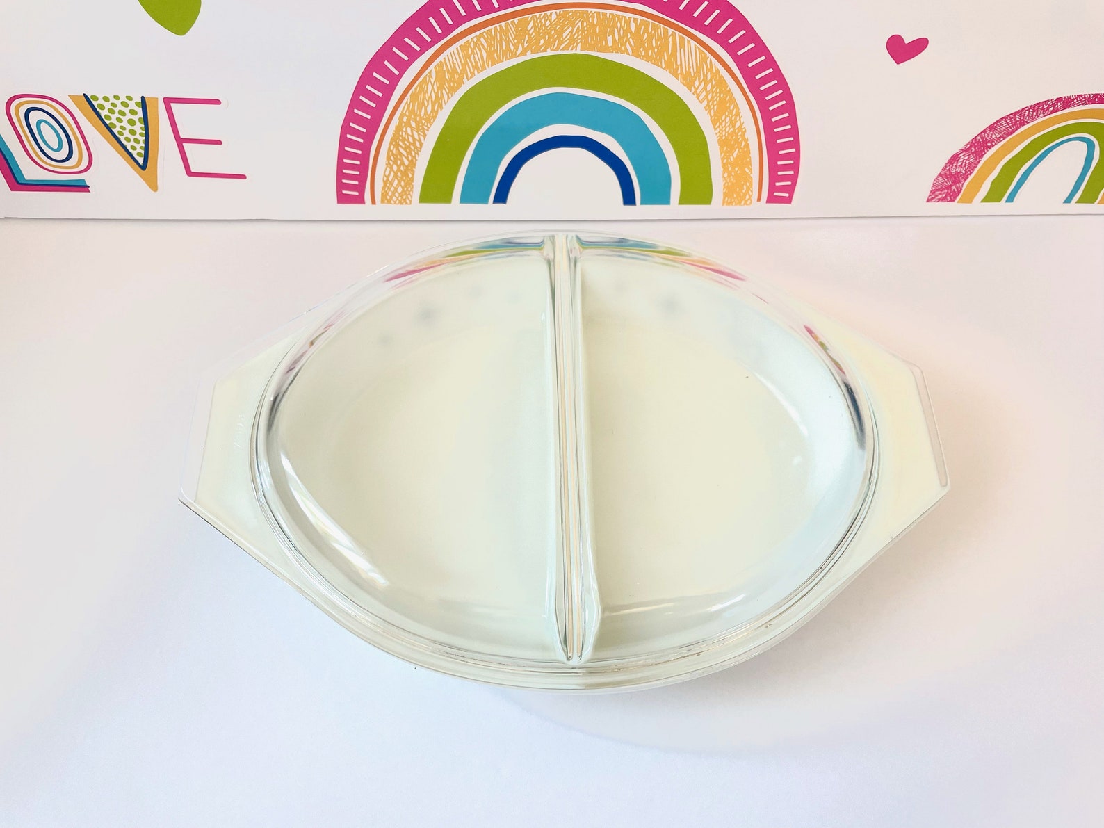 Pyrex Compass Snack Server Dish Pyrex Compass Divided Baking - Etsy